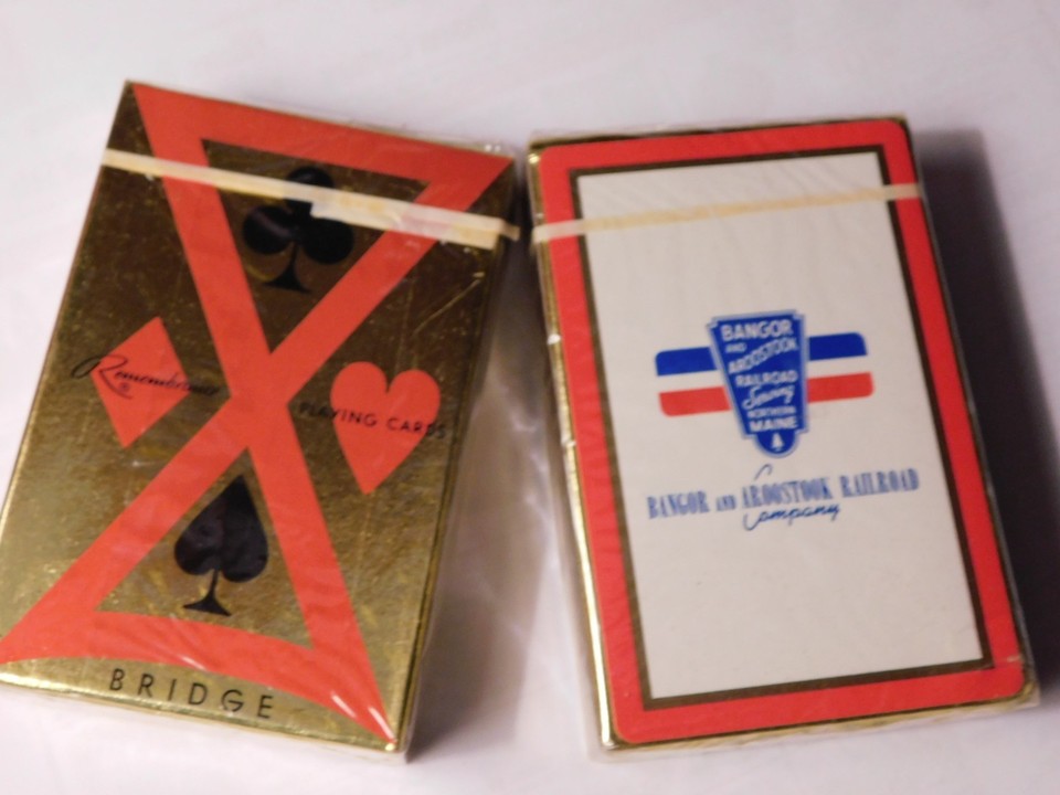 Bangor and Aroostook Railroad 2-BRIDGE decks- sealed vintage decks- red ...