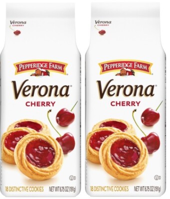 Pepperidge Farm Verona Cherry Cookies 6.75 oz (2 Bags) Thumbprint ...
