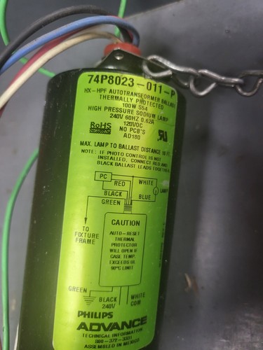 Advance 74P8023011P HPS 100 WATT S54 240V POSTLINE BALLAST | eBay