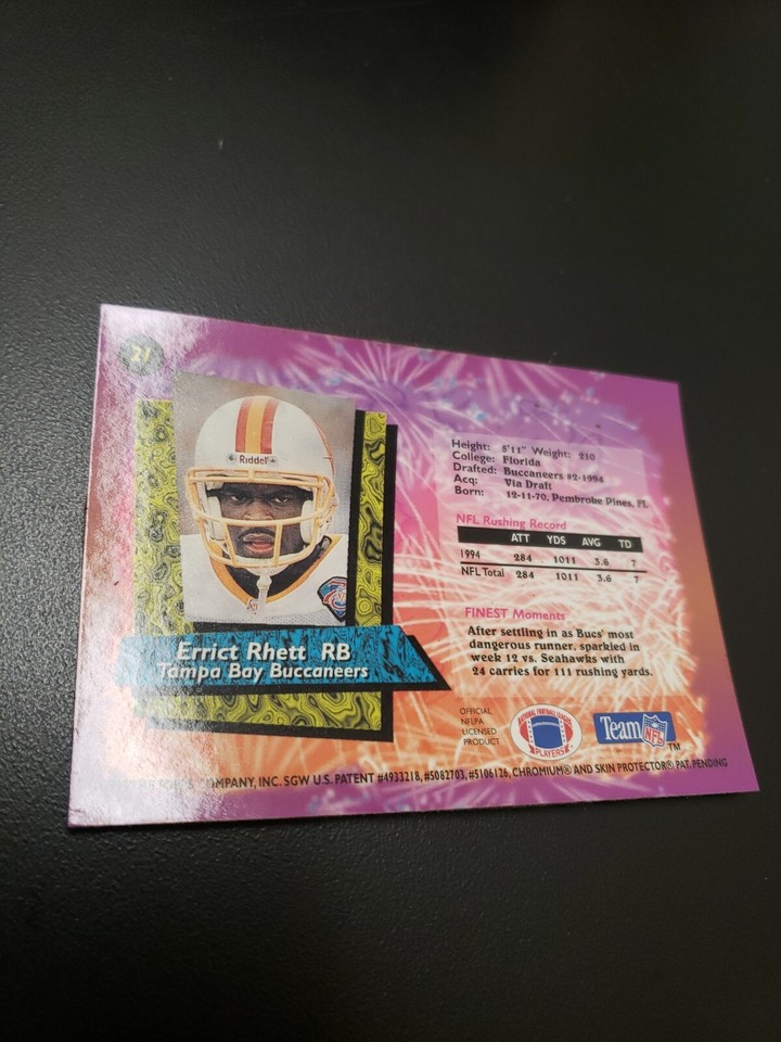 Errict Rhett 1995 Topps Finest #21 Rookie Card RC | eBay