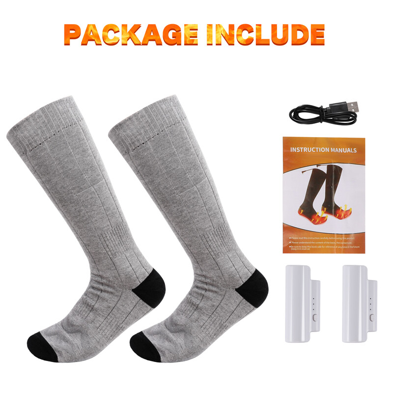 5V Electric Heated Socks w/ Rechargeable Battery Foot Winter Warm ...