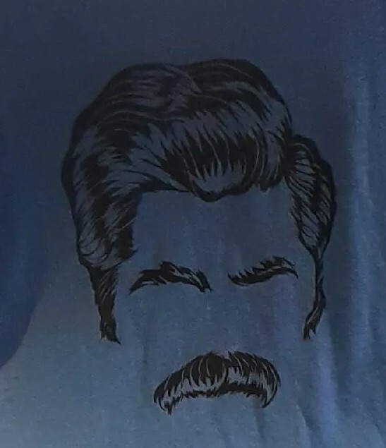 Parks & Rec Fans Ron Swanson Mustache Face Silhouette… - Gem