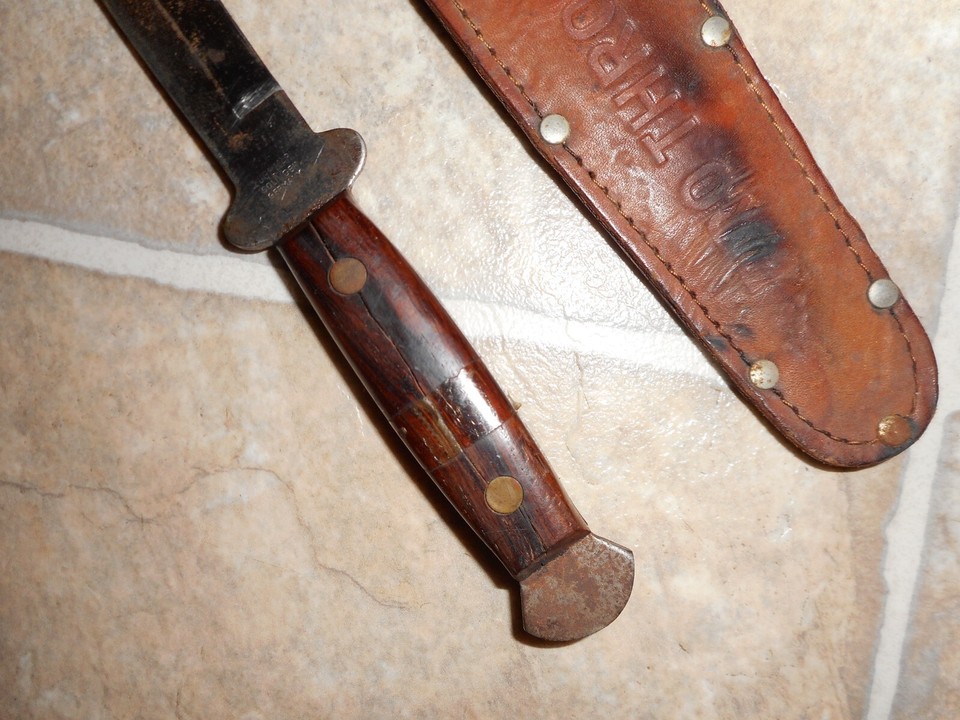 Vintage Germany Solingen Edge Mark 403 throwing knife with leather ...