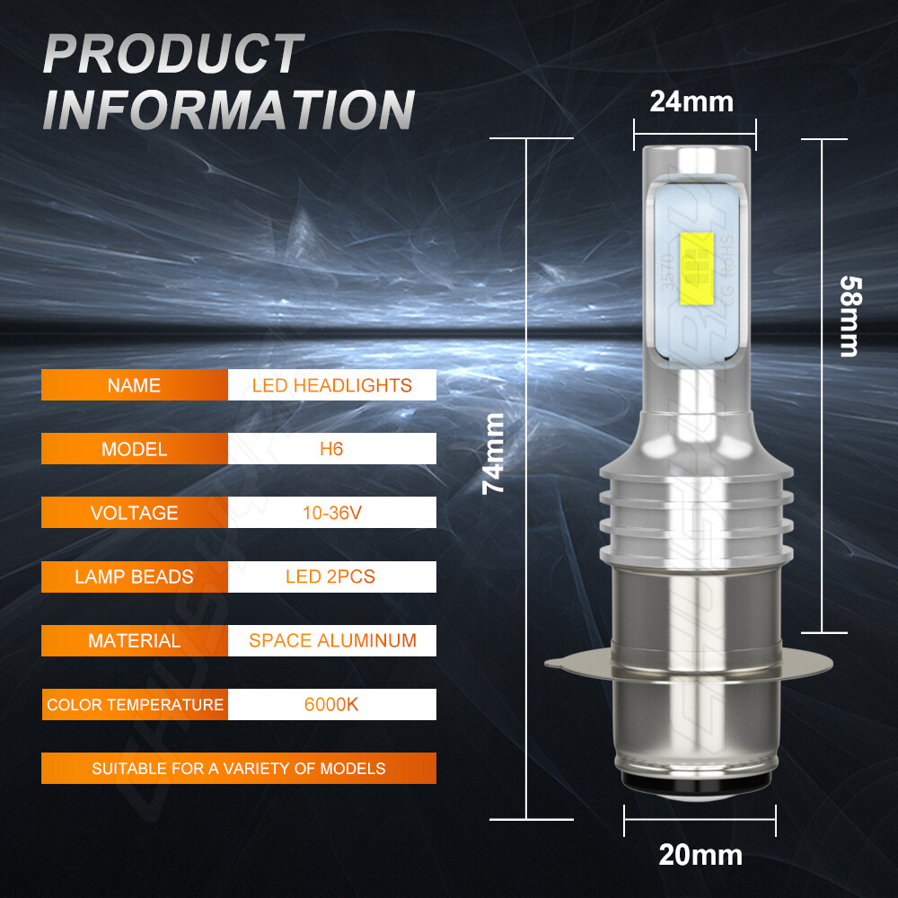 Xenon White H6M LED Headlight Bulbs For Yamaha Timberwolf 250 1992-2000 ...