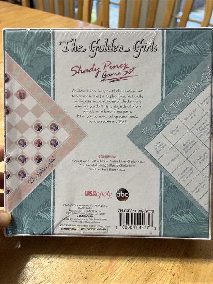 [NEW] The Golden Girls Shady Pines Checkers and Bingo Combo Game Set ...