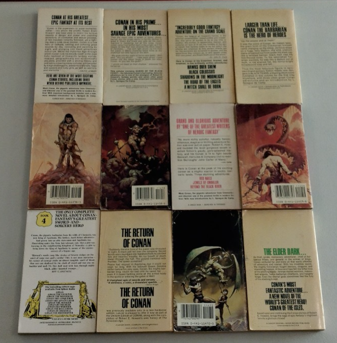 Conan series Robert E. Howard de Camp Carter 1-12 Lancer/Ace/Sphere ...