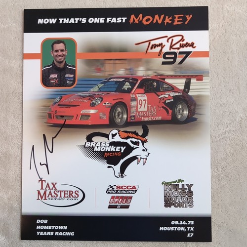 Tony Rivera Racing Signed Signature Card Team 8x10 | eBay
