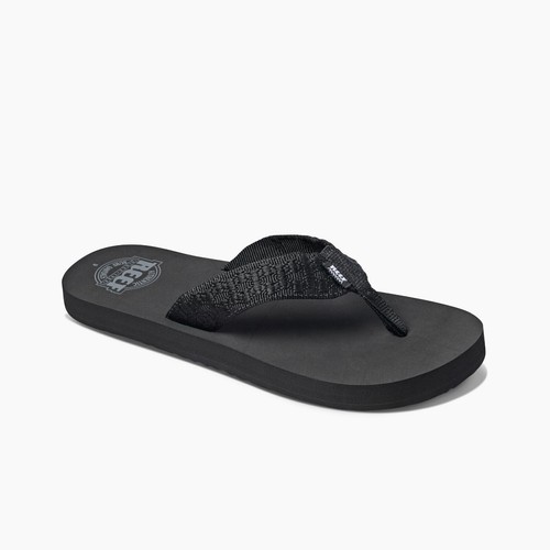 REEF MENS SMOOTHY FLIP FLOPS.NEW SOFT STRAP BLACK ARCH SUPPORT SANDALS ...