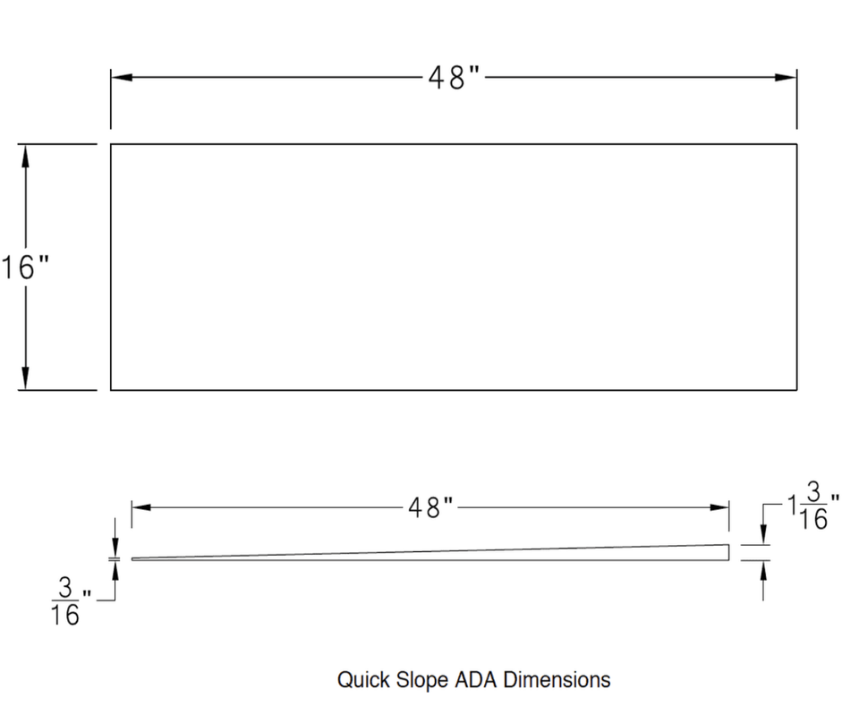 QuickDrain SLPANADA64 Shower Pan Kit - 4 Quick Slope ADA Panels 16x48 ...