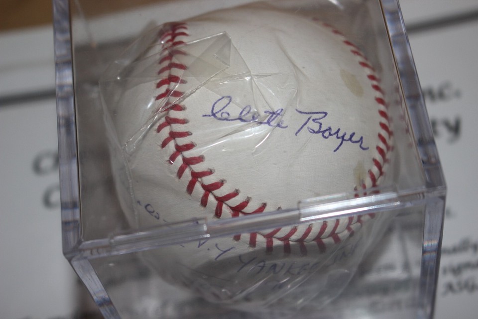 1961 Yankee Infield Signed ROML Baseball Boyer/Kubek/Richardson/Skowron ...