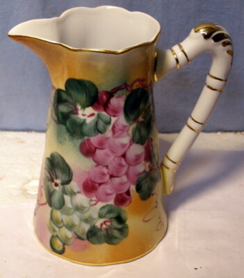** GORGEOUS -- GRAPE pattern Water Juice Milk Pitcher -- Limoges ...