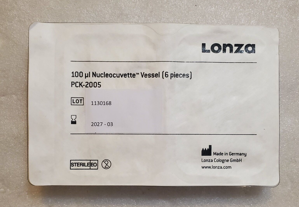 Lonza SG Cell Line X Kit L Cuvettes and Pipets 100 ul ( 6 PK ) | eBay