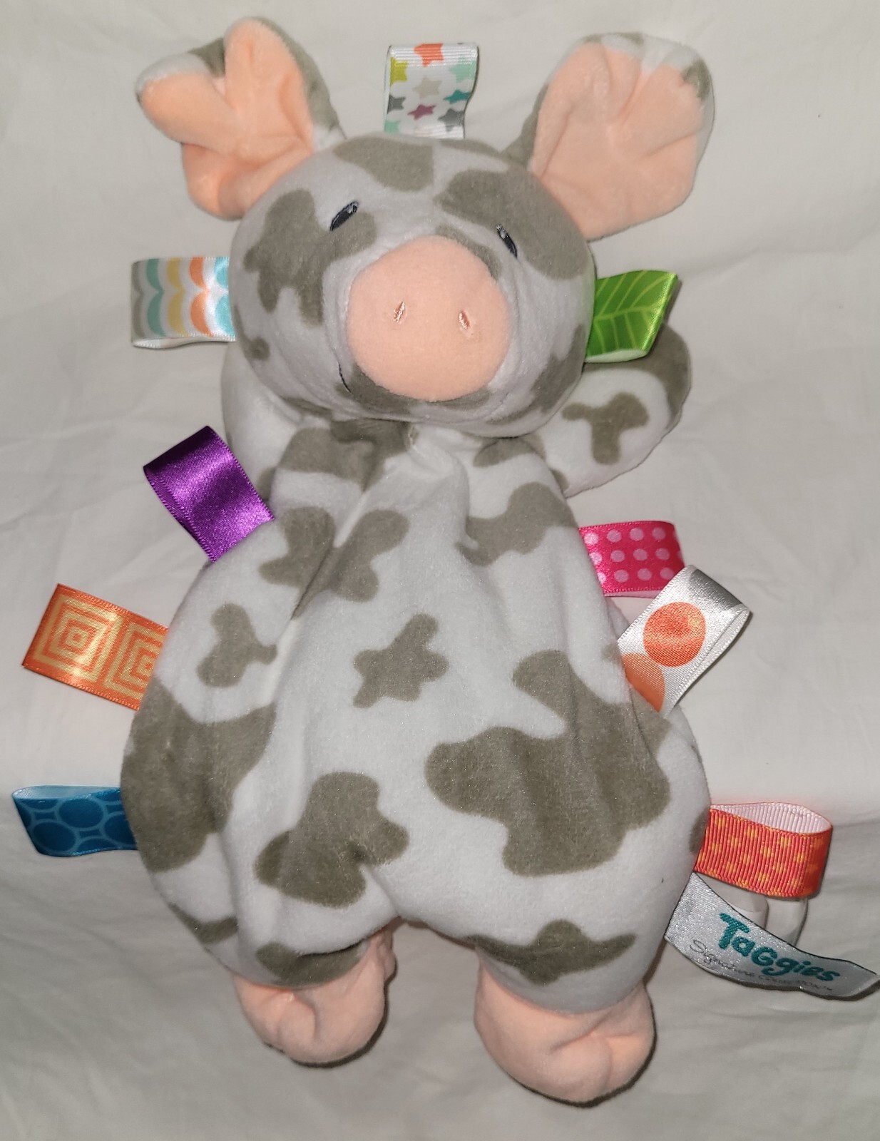 Mary Meyer Taggies Patches Pig Lovey Blanket 12" Soft Plush Baby Toy ...