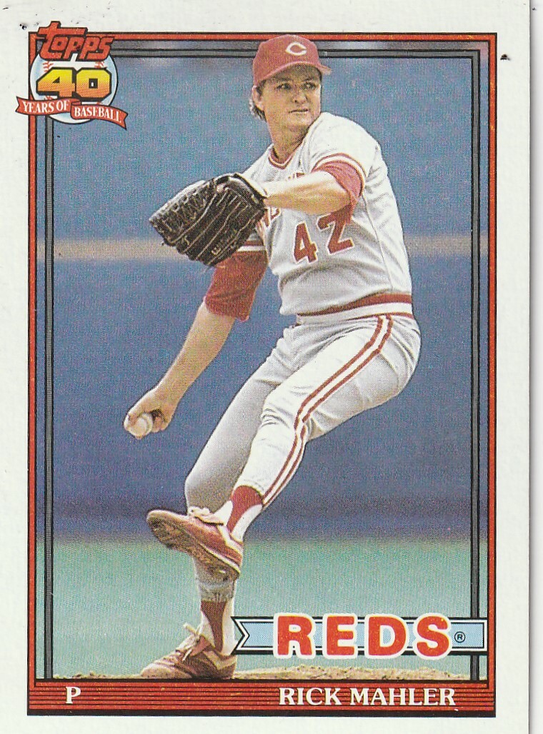FREE SHIPPING-MINT-1991 Topps Rick Mahler #363 REDS-40 YEARS OF ...