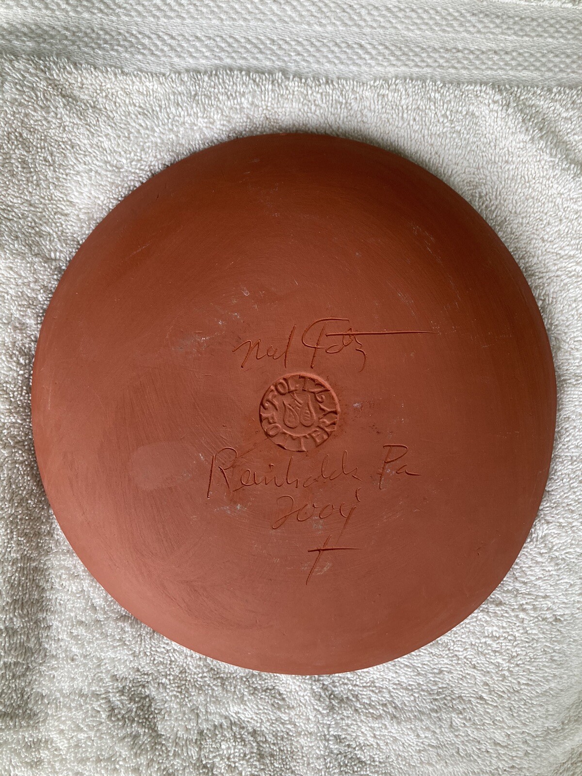 Ned Foltz Pottery Redware Signed & Dated 2004 Pumpkin Plate with ...