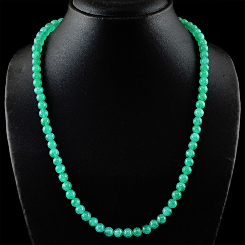 Earth Mined Single Strand ENHANCED 6mm Green Jade Round Beads Necklace ...