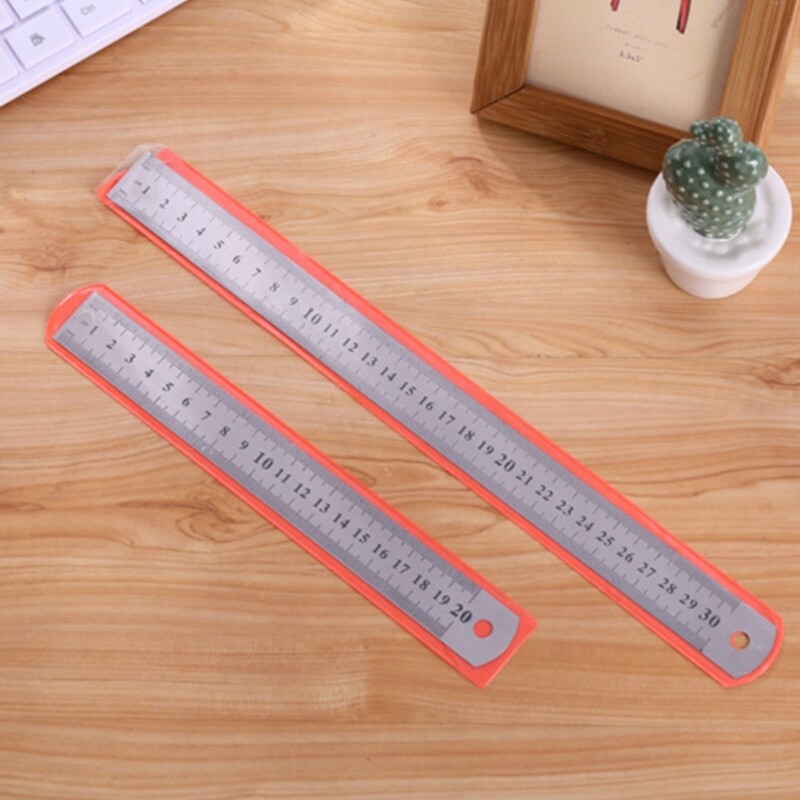 Stainless Steel Ruler 15/20/30cm Straight Ruler Hand Tool School Office ...