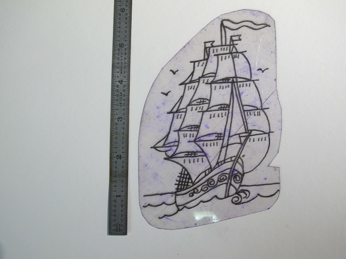 Pirate Ship Tattoo Stencil