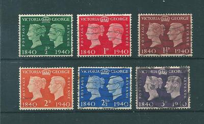 GB - George V1 - 1940 (613) - Stamp Centenary set - Commercially used ...