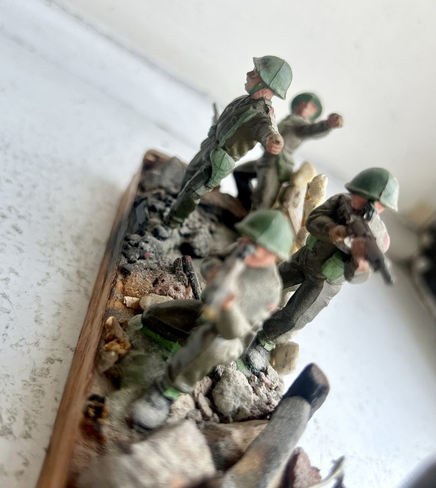 Vintage Toy Soldier Display Military War Battle Hand Made 9”Army | eBay