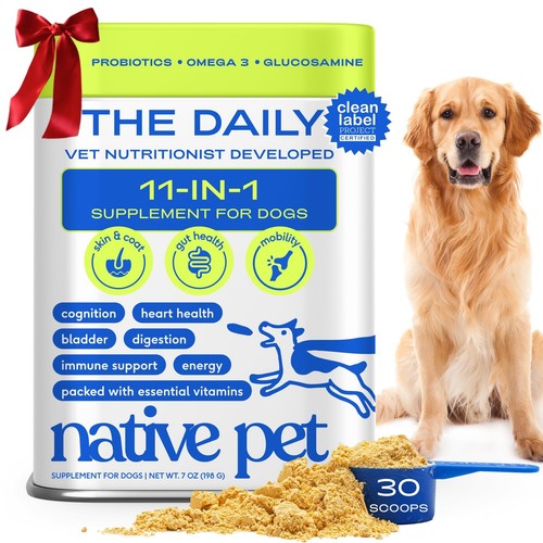 Native Pet Dog Vitamins Supplements - 11-in-1 Vitamin Powder for Dog ...