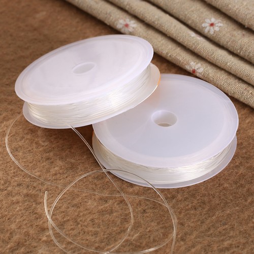 2 Roll Clear Wire Thread Beading Making Elastic Stretch Wire Cord DIY ...