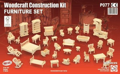 Furniture Set: Woodcraft Quay Construction Wooden 3D Model Kit P077 Age ...