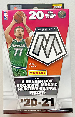 2020-21 Panini Mosaic NBA Basketball Trading Cards Hanger Box 20 Cards ...
