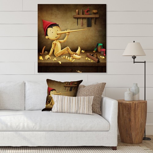 Designart "Pinocchio With Long Nose And Red Hat" Children's | eBay