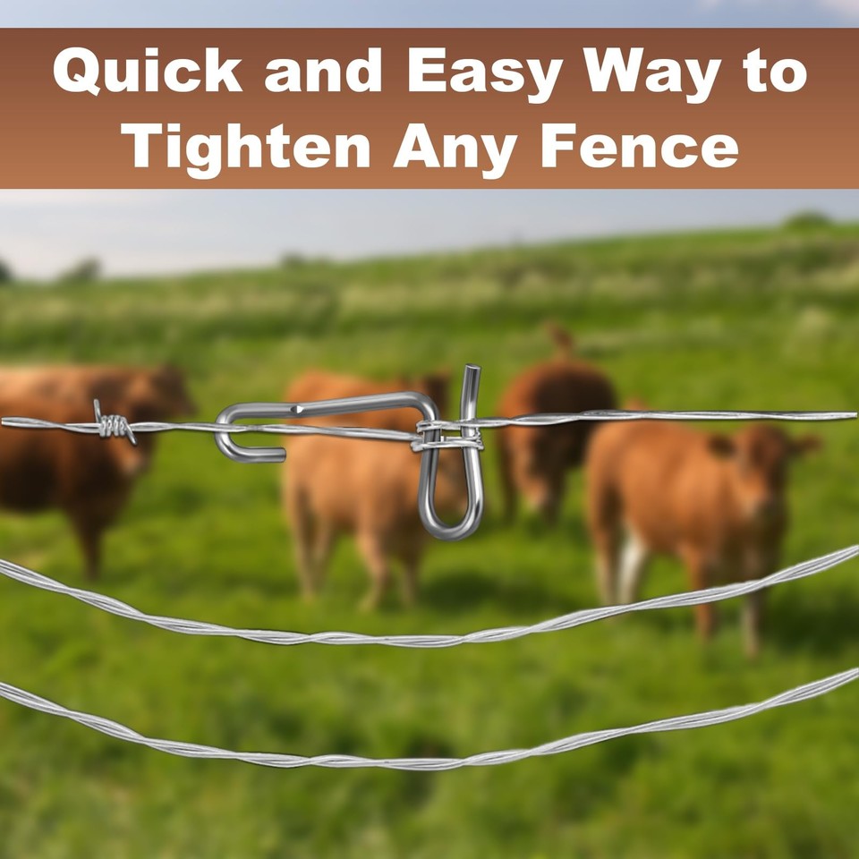 1/4'’ Fence Wire Tightener Kit – 20PCS 6mm Fence Wire Tightener Clips ...