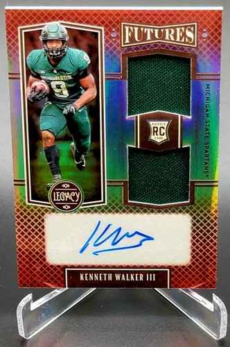 Kenneth Walker III Rookie Patch Auto /100 2022 Legacy Futures RED Dual ...