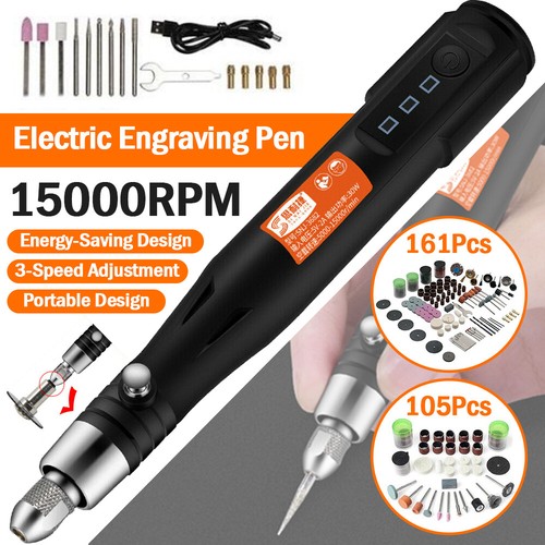 161Pcs Electric Micro Engraver Pen Engraving Tools Set DIY Metal Glass ...
