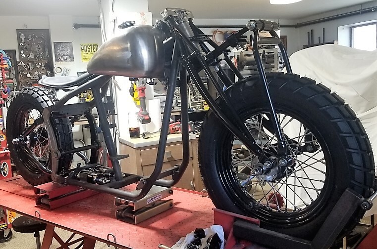 Black Adventure Bobber ST Frame Leaf Spring Rolling Chassis Kit, Shift ...