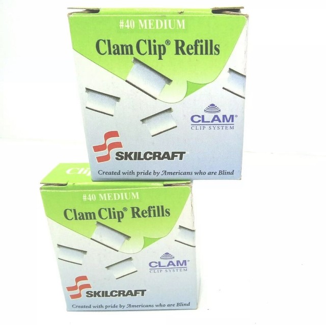 Skilcraft NSN3174228 Clam Clip Refills Medium 50-Box Blue for sale ...