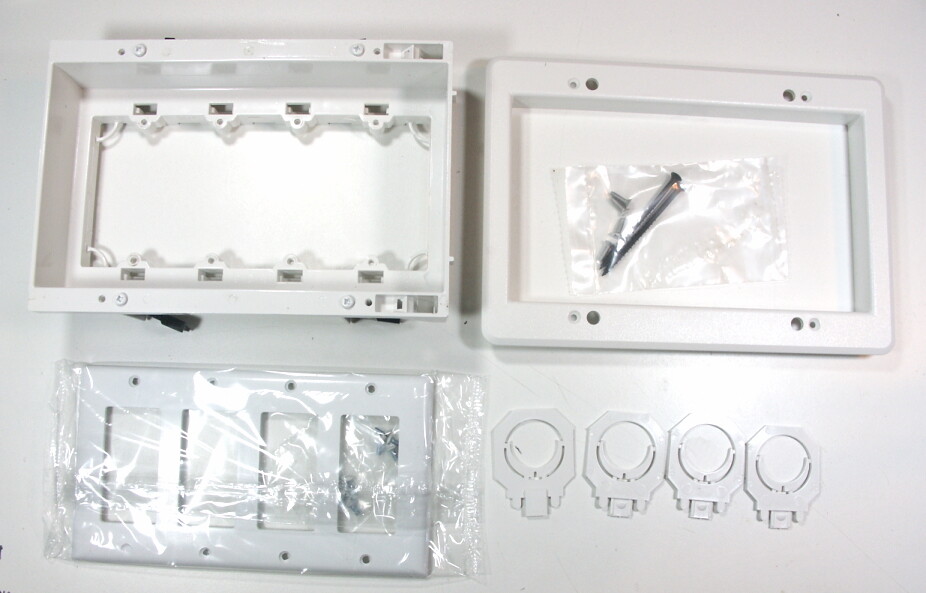 Arlington LVU4W - Recessed 4 Gang Low Voltage Box - White | eBay