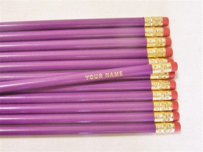 12 Round "LIGHT PURPLE" Personalized Pencils | eBay