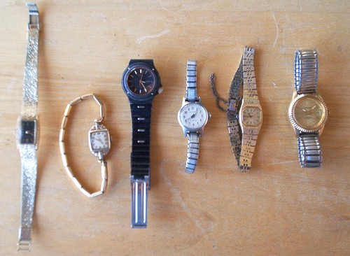 Vintage Women's Six Watch Lot - Seiko Sports 100, Helbros, Elgin, As Is ...