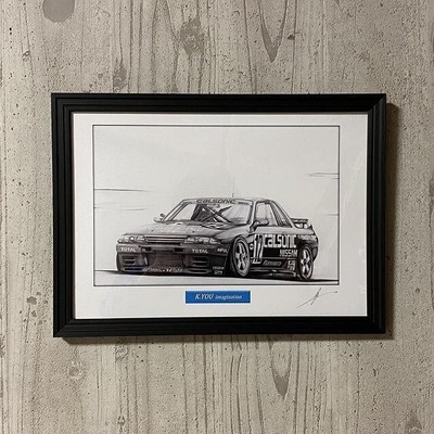 Skyline R32 Calsonic GT-R pencil drawing famous car old car ...