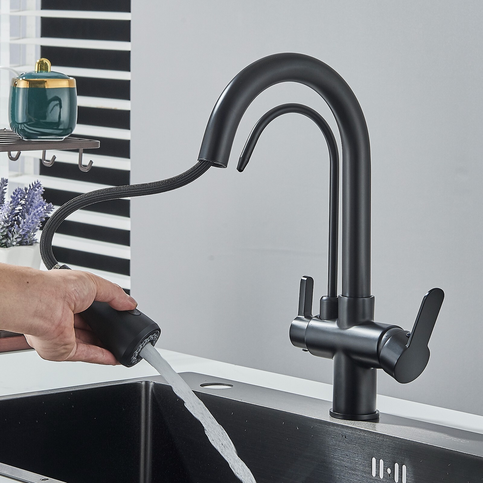 3 in 1 Water Filter Kitchen Taps 360° Pure Drinking Mixer Tap 3-Way ...