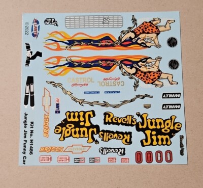 Atlantis 1/16 JUNGLE JIM LIBERMAN CHEVY VEGA FUNNY CAR DECAL SHEET | eBay