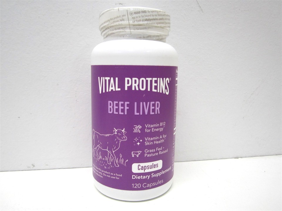 Vital Proteins Grass-Fed Desiccated Beef Liver Pills 120ct 05/2025 ...