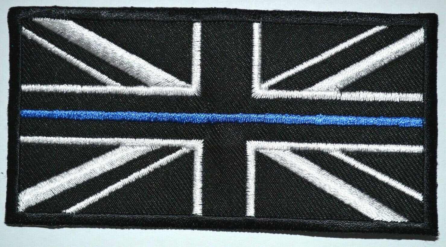 Union Jack British Embroidered Patch Iron On Sew Black UK Police ...
