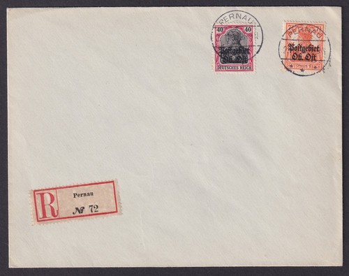 ESTONIA 1918, German occup. Ober Ost, Registered cover Pärnu | eBay
