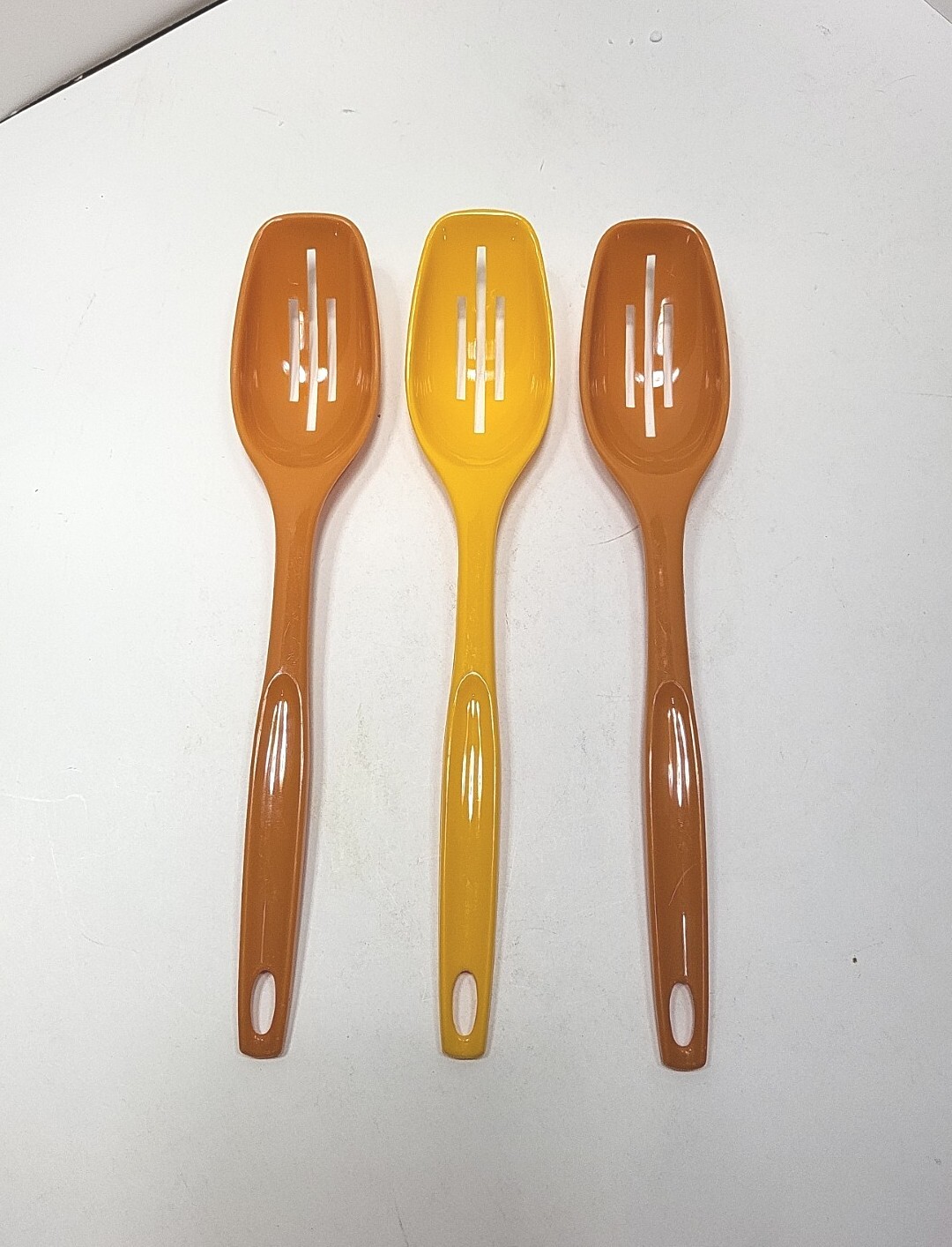 3 Vintage Foley Nylon Slotted Spoons 2 Orange 1 Yellowish Orange | eBay