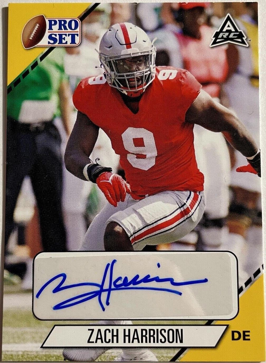 2021 Leaf Pro Set College - Autographs Zach Harrison #PS-ZH1 Gold (AU ...