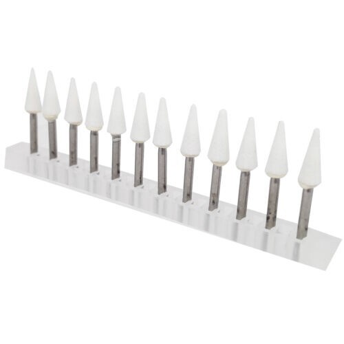 Dental White Stone Flame Mounted Polishing Burs- FG 12/pks Abrasion ...