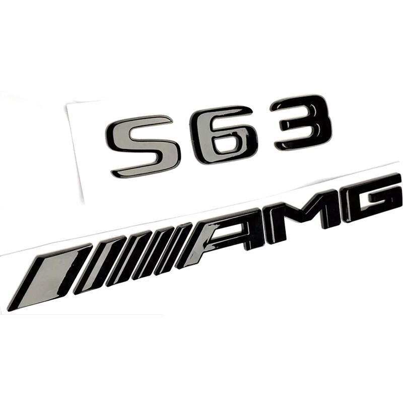 S63 + AMG Badge Gloss Black Trunk Emblem For Mercedes Benz S 63 New ...