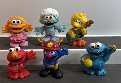Sesame Street Workshop Lot 6 Zoe Rosita Grover Elmo Big Bird Cookie ...