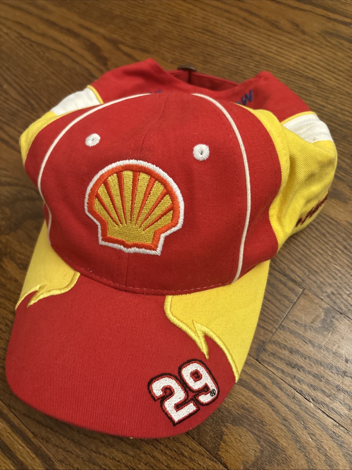 Nascar Shell Oil Hat Baseball Cap Kevin Harvick #29 Red Yellow White ...