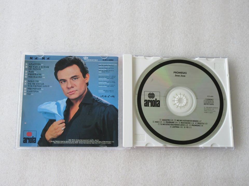 JOSE JOSE / PROMESAS CD 1985 RCA ARIOLA JAPAN LATIN POP BALADAS RARE ...